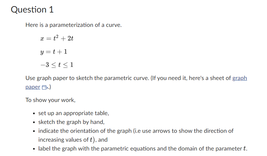 Solved Question 1Here is ﻿a parameterization of ﻿a | Chegg.com