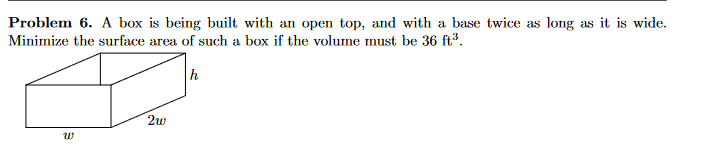 Solved Problem 6. A box is being built with an open top, and | Chegg.com