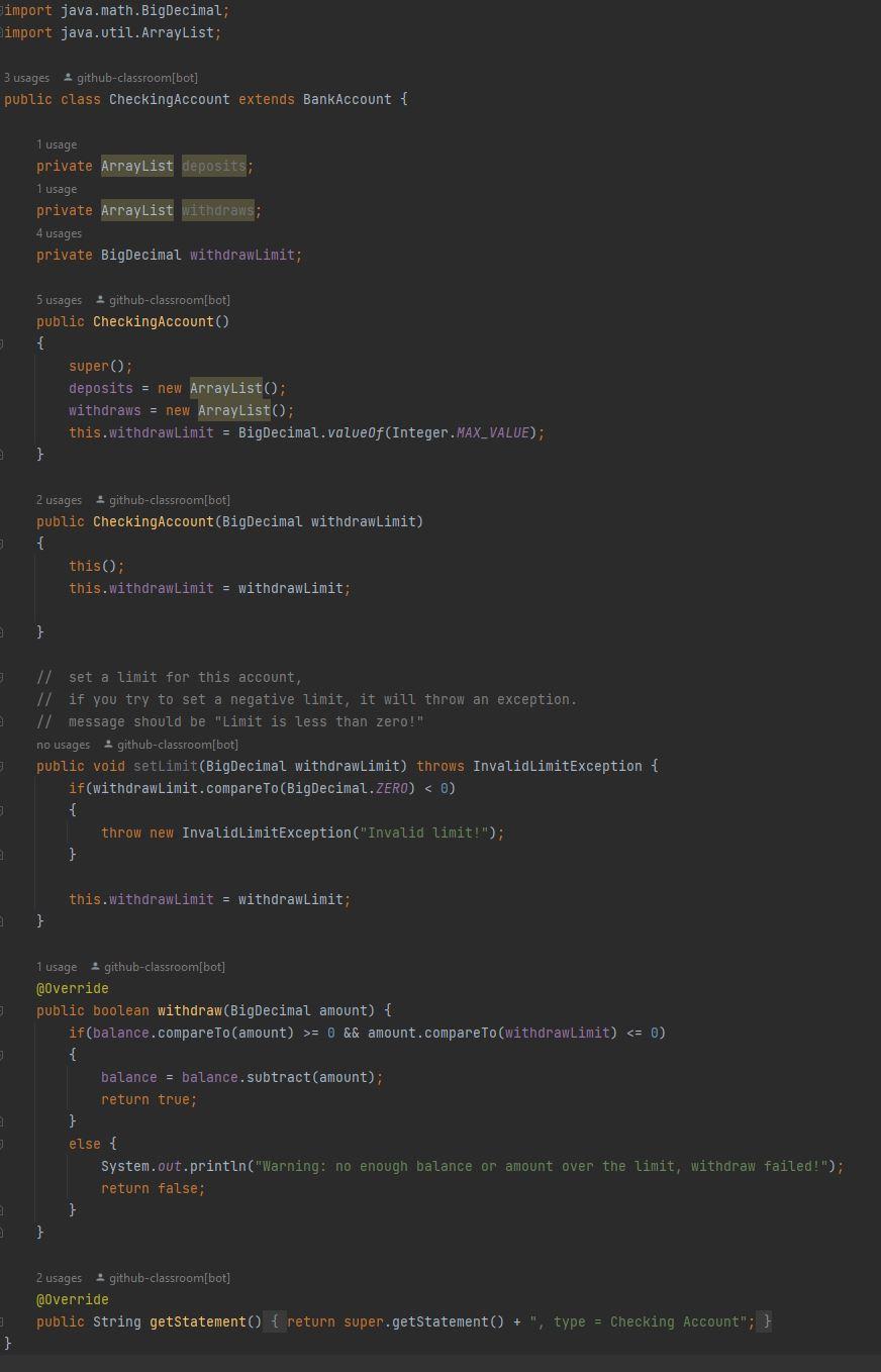 Solved import java.math.Bigdecimal; import java.util.List; | Chegg.com