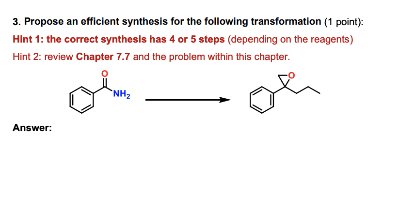 Solved 3. Propose an efficient synthesis for the following | Chegg.com