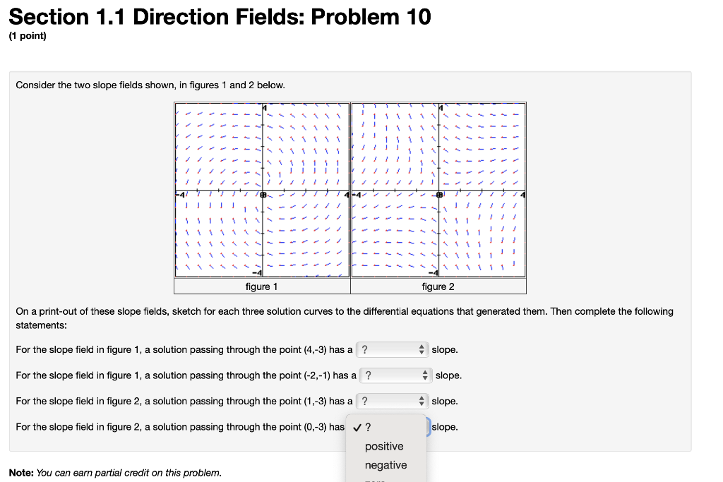 Solved Section 1 1 Direction Fields Problem 10 1 Point