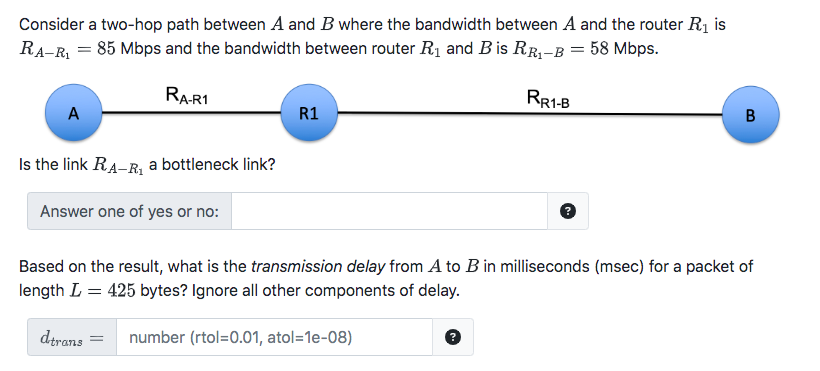 Solved Consider a two-hop path between A and B where the | Chegg.com