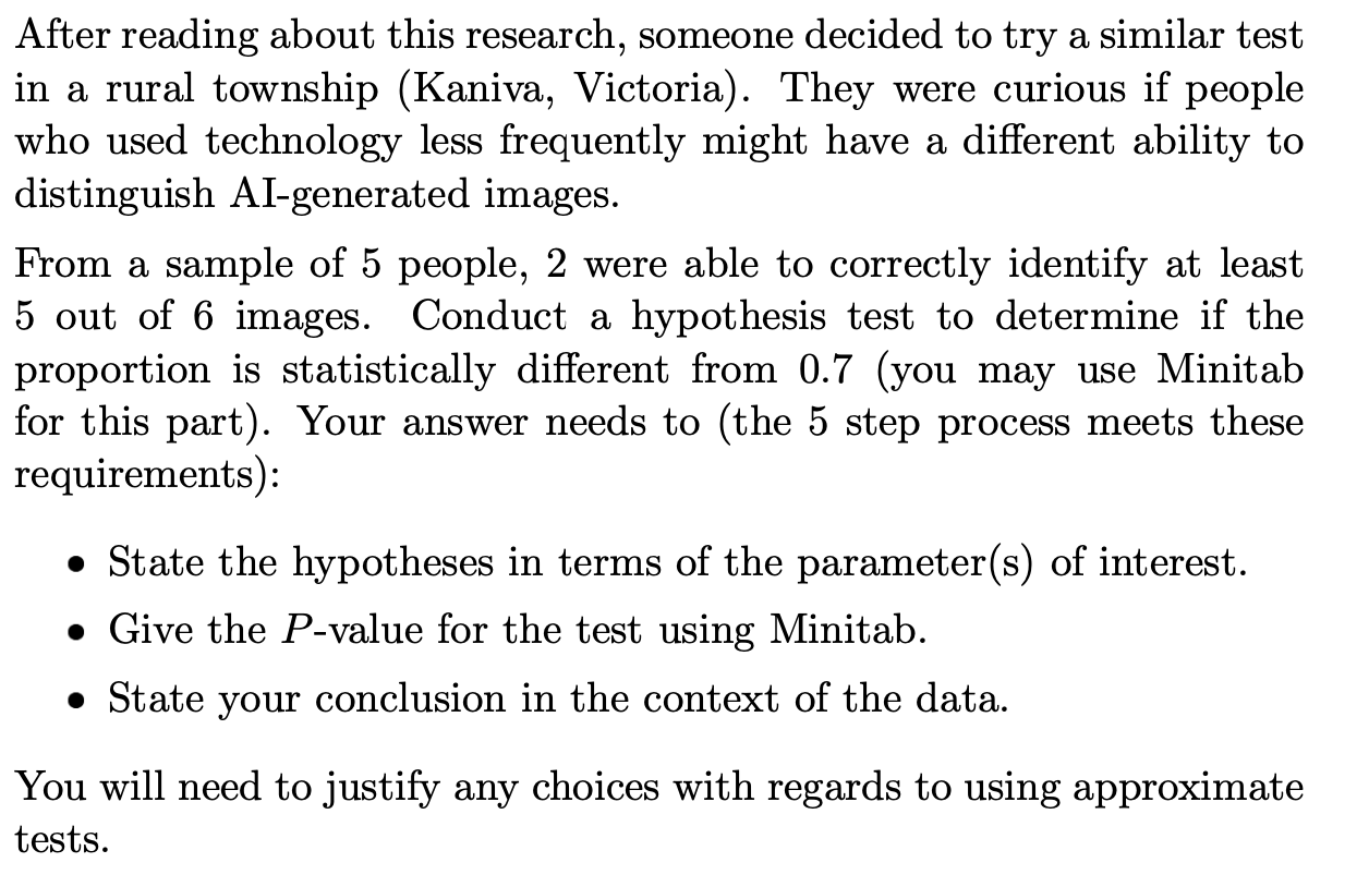 Solved We are interested in whether humans are able to match | Chegg.com