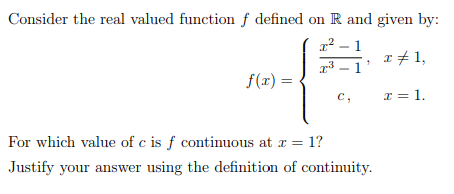 Solved Consider the real valued function f defined on R and | Chegg.com