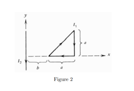 Solved 5. A rigid triangular loop carrying current I1 is in | Chegg.com