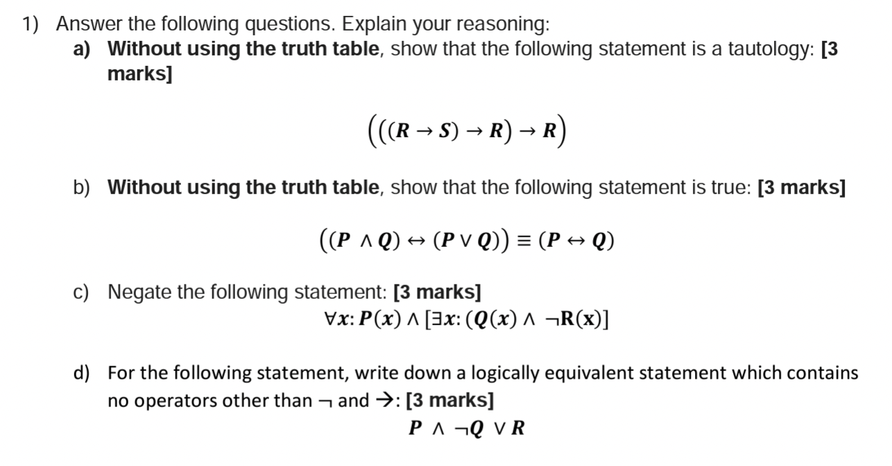 Solved 1) Answer the following questions. Explain your | Chegg.com