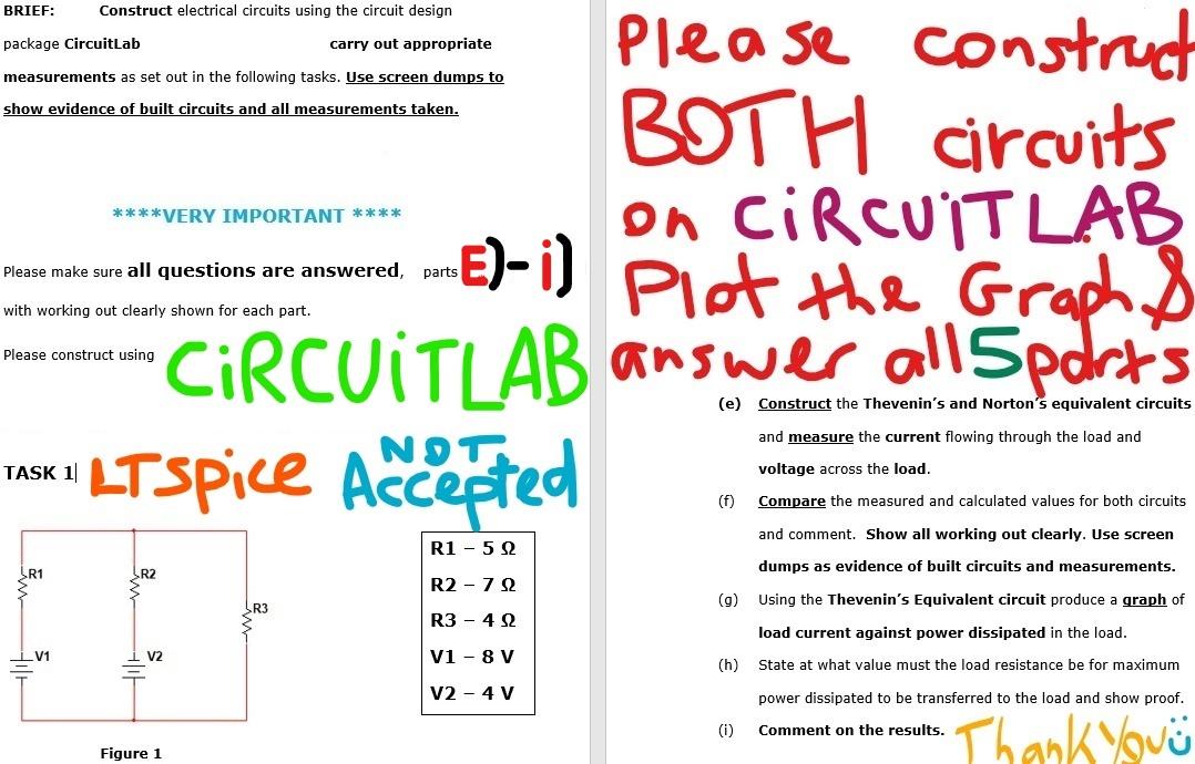 Solved This circuits must be constructed on CIRCUITLAB and | Chegg.com