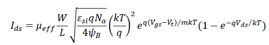 Solved Q. The subthreshold current equation of MOSFET is as | Chegg.com