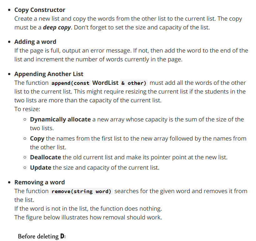 Solved A WordList Class Part 1 (75 points) Create a class | Chegg.com