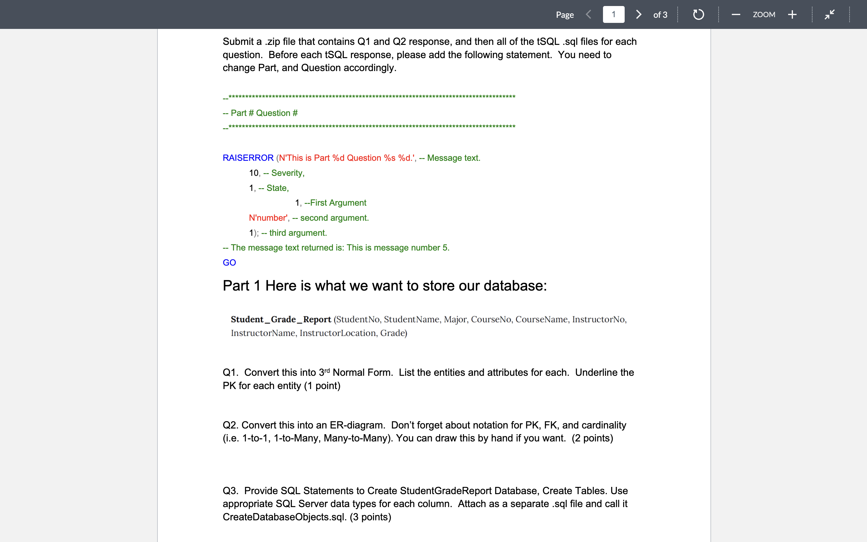 Solved Question Before Each Tsql Response Please Add The 