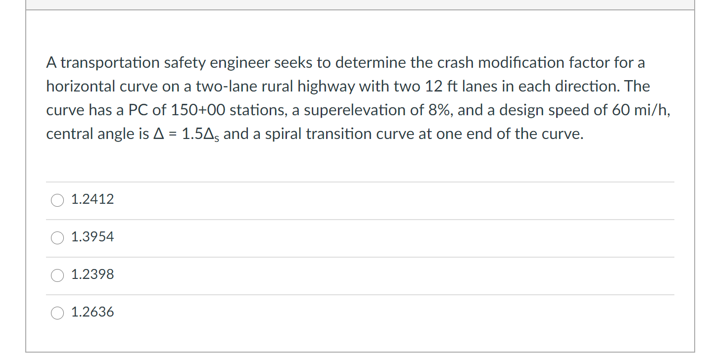 Solved A transportation safety engineer seeks to determine | Chegg.com