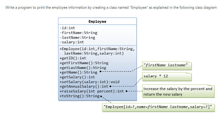 Solved Write a program to print the employee information by | Chegg.com
