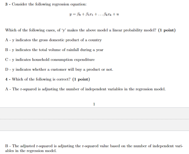 Solved 3 - Consider the following regression equation: | Chegg.com