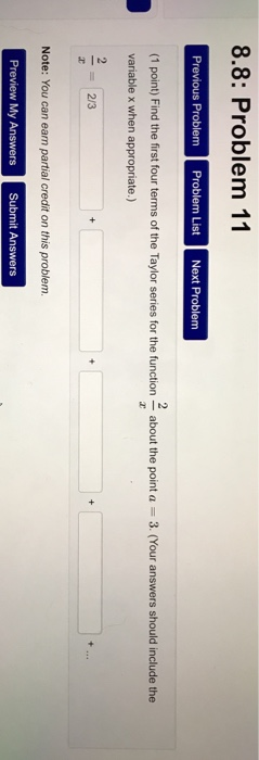 Solved 8.8: Problem 11 Previous Problem Problem ListNext | Chegg.com