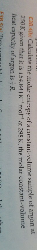 Solved 8.-41b) Calculate the molar entropy of a | Chegg.com