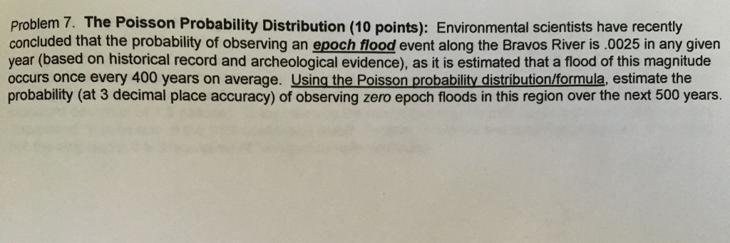 Solved Problem 7. The Poisson Probability Distribution (10 | Chegg.com