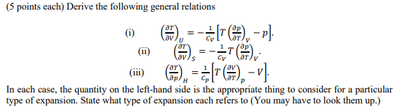 Solved (5 points each) Derive the following general | Chegg.com