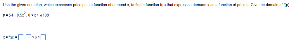 Solved Use the given equation, which expresses price p ﻿as a | Chegg.com