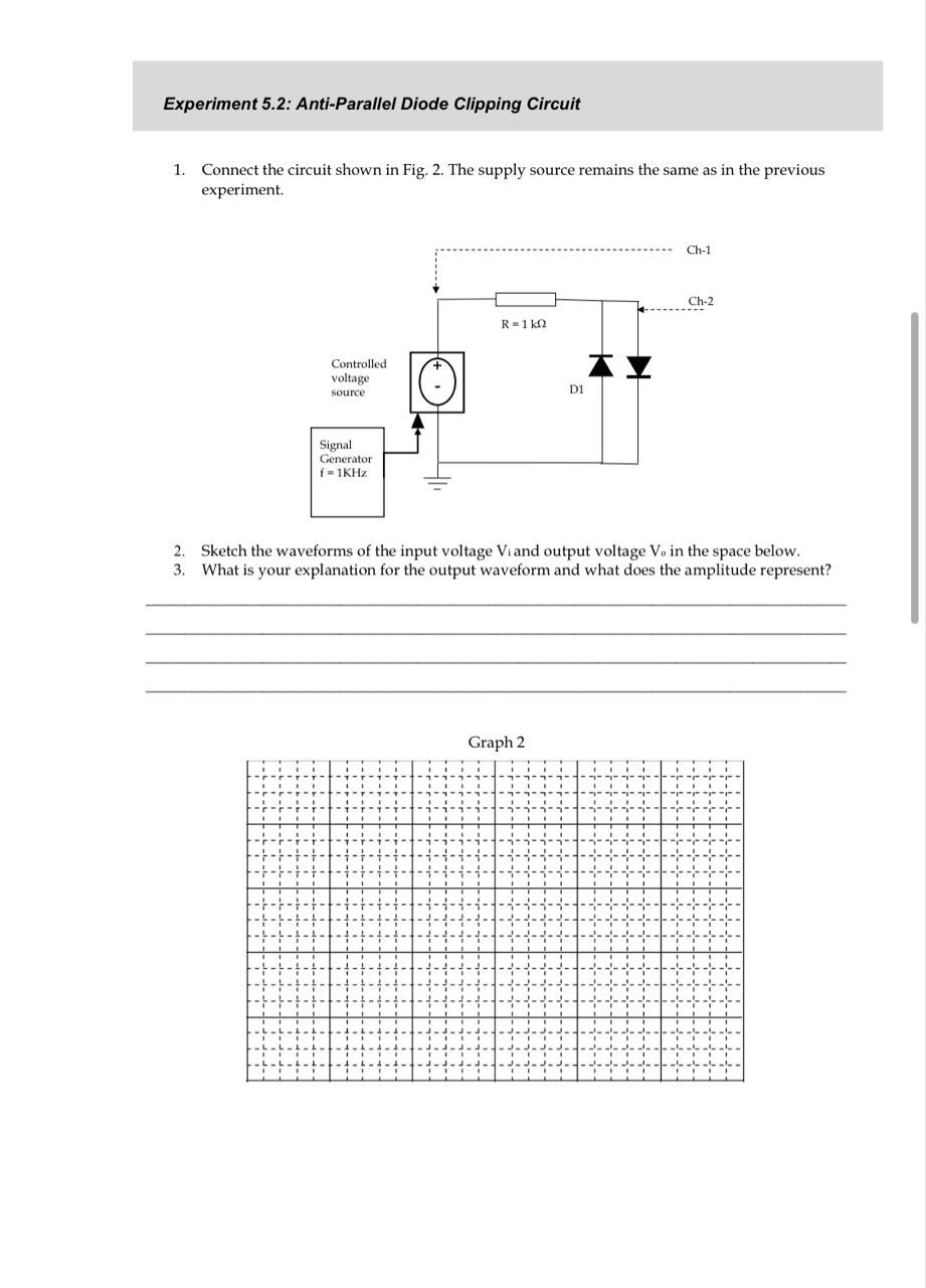 Solved Experiment 5.1: Half Wave Rectifier 1. Connect the | Chegg.com