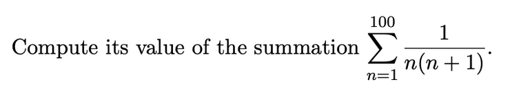 Solved 100 Compute its value of the summation > Ln(n + 1) n= | Chegg.com