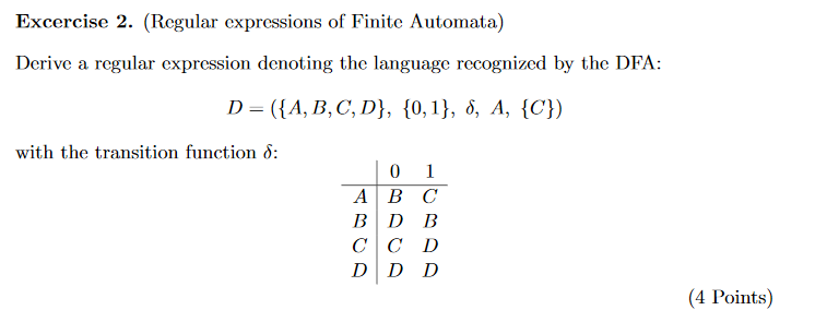 Solved Excercise 2. (Regular expressions of Finite Automata) | Chegg.com