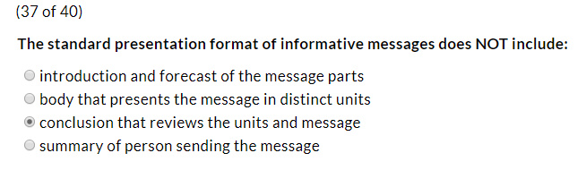 Solved (37 of 40) The standard presentation format of | Chegg.com