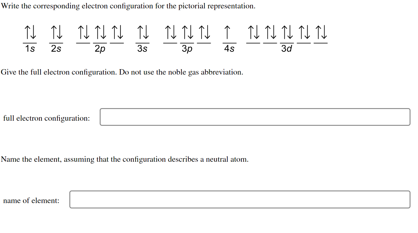 Solved Write The Corresponding Electron Configuration For