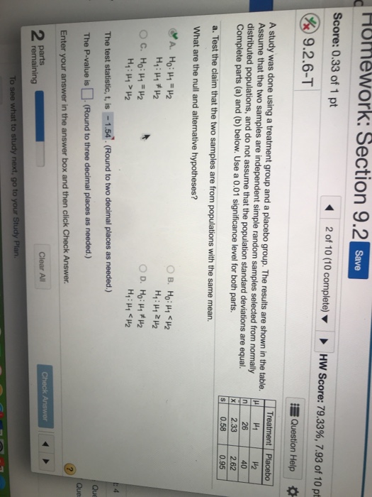 Solved Homework Section 9 2 Save Score 0 33 Of 1 Pt 2 Of