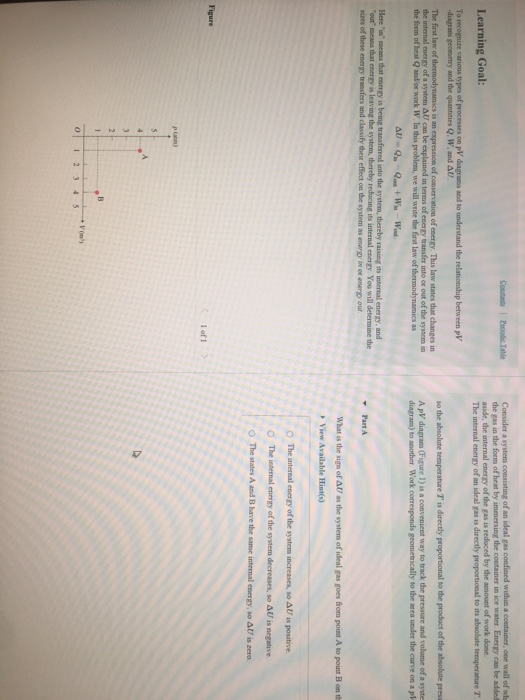 Solved Consider a system consisting of an ideal gas confined | Chegg.com