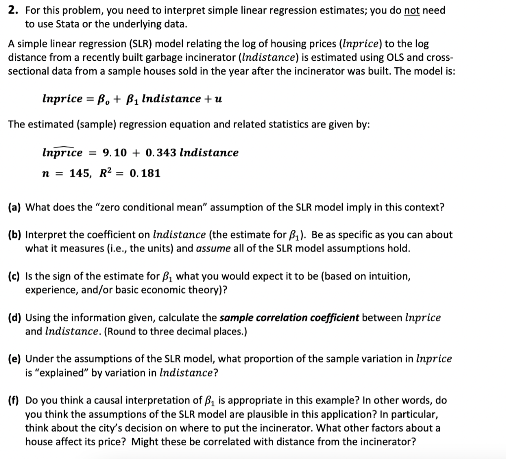 Solved 2. For this problem, you need to interpret simple | Chegg.com