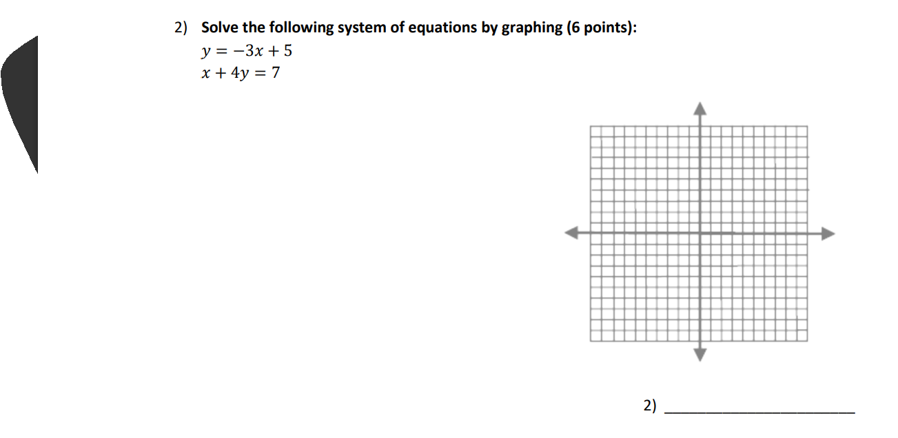 Solved 2) Solve the following system of equations by | Chegg.com