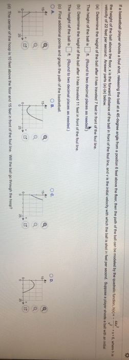 Solved 442 l a basketball player shoots a foul shot, | Chegg.com
