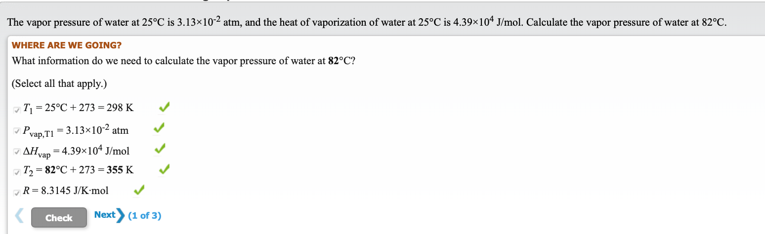 Solved INTERACTIVE EXAMPLE Calculating Vapor Pressure The | Chegg.com