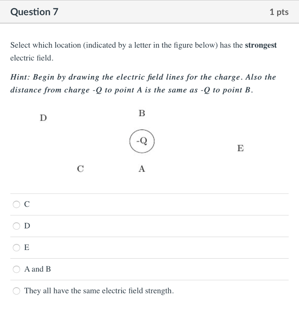 Solved Question 7 1 pts Select which location (indicated by | Chegg.com