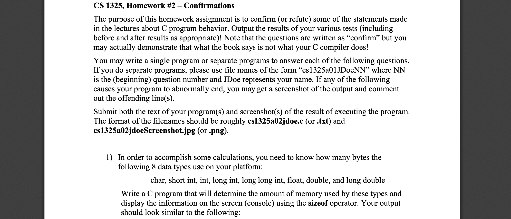 Solved Cs 1325 Homework 2 Confirmations The Purpose Of 