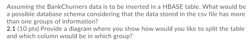 HBASE schema design. attaching the screen shot of the | Chegg.com