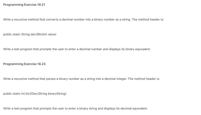 Solved Programming Exercise 1821 Write A Recursive Method 5176