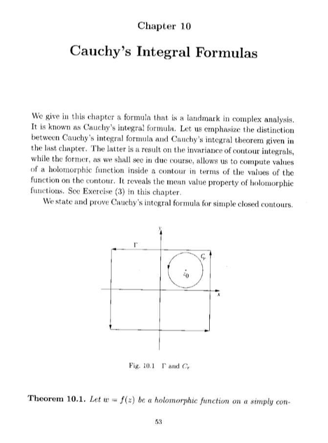 Solved Chapter 10 Cauchy's Integral Formulas We give in this | Chegg.com