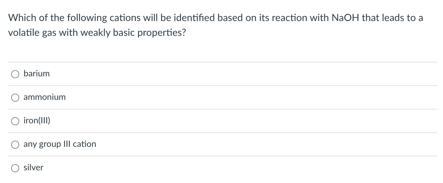 Solved Which of the following are group I cations? Select | Chegg.com