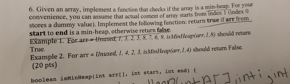 Solved 6 Given An Array Implement A Function That Checks 9099