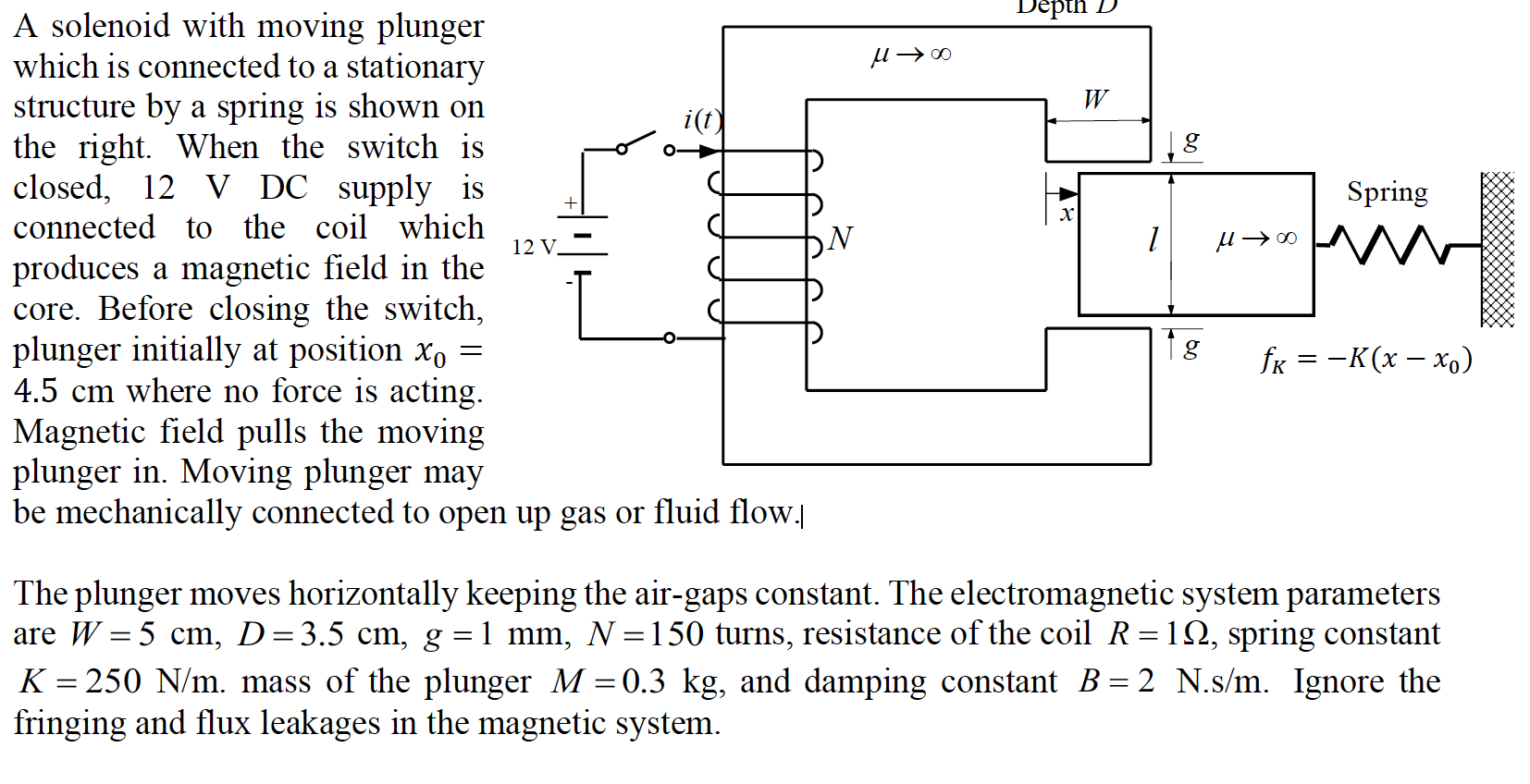 Solved please find: the position of the plunger as a | Chegg.com