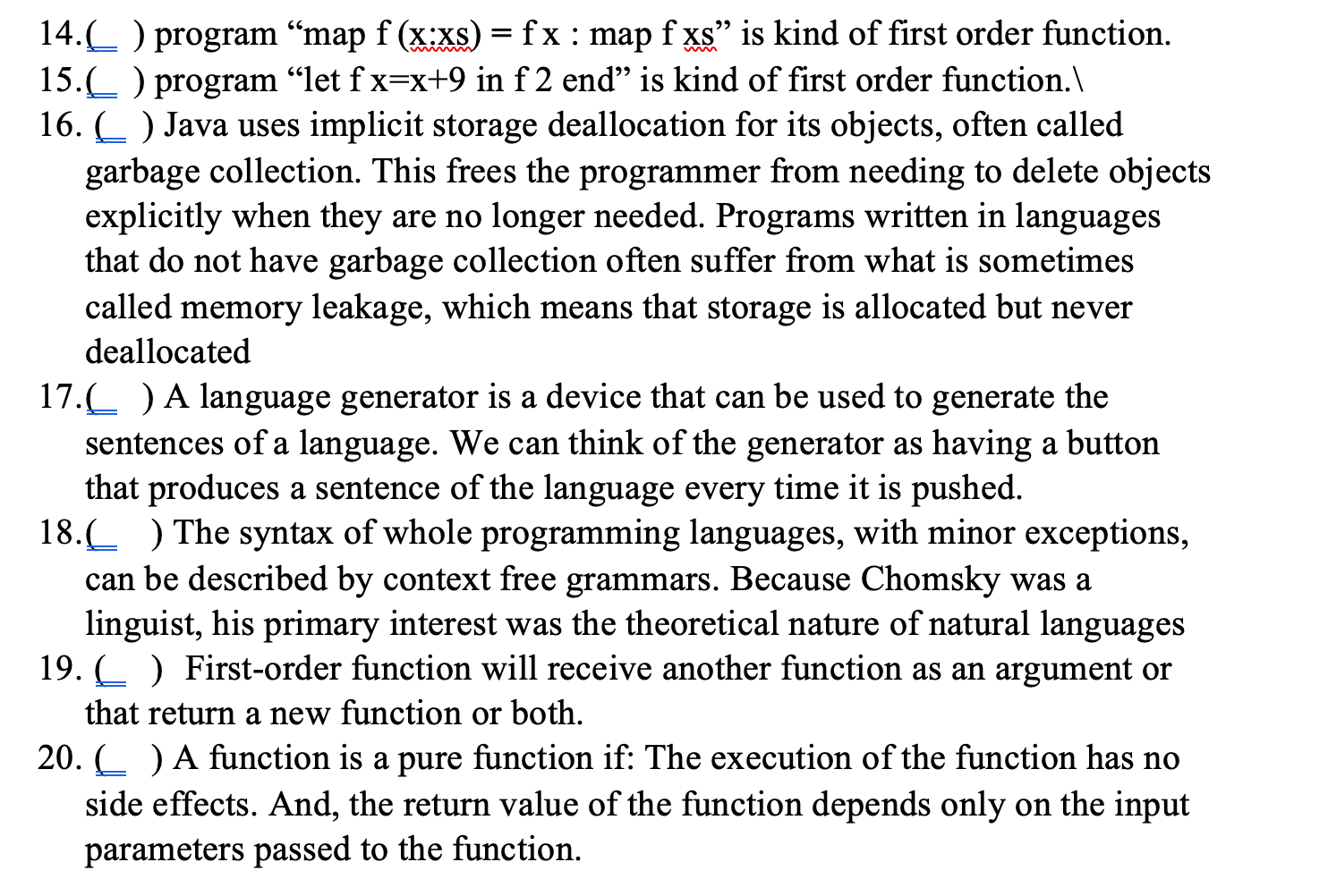 Solved 14. program "map f(x:xs) = fx: map f xs" is kind of | Chegg.com