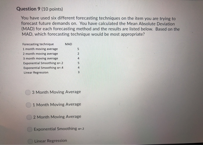 Solved Question 9 (10 points) You have used six different | Chegg.com