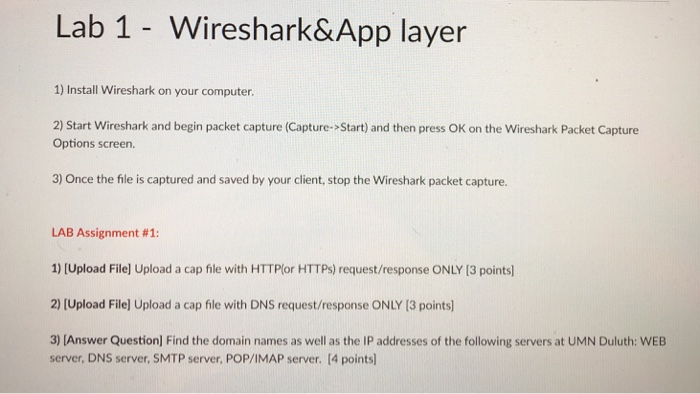Solved Lab 1 - Wireshark&App layer 1) Install Wireshark on | Chegg.com