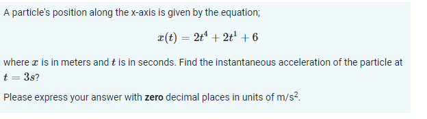 Solved A particle's position along the x-axis is given by | Chegg.com