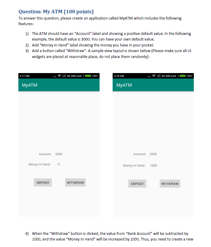 Solved Question: My ATM (100 points) To answer this | Chegg.com