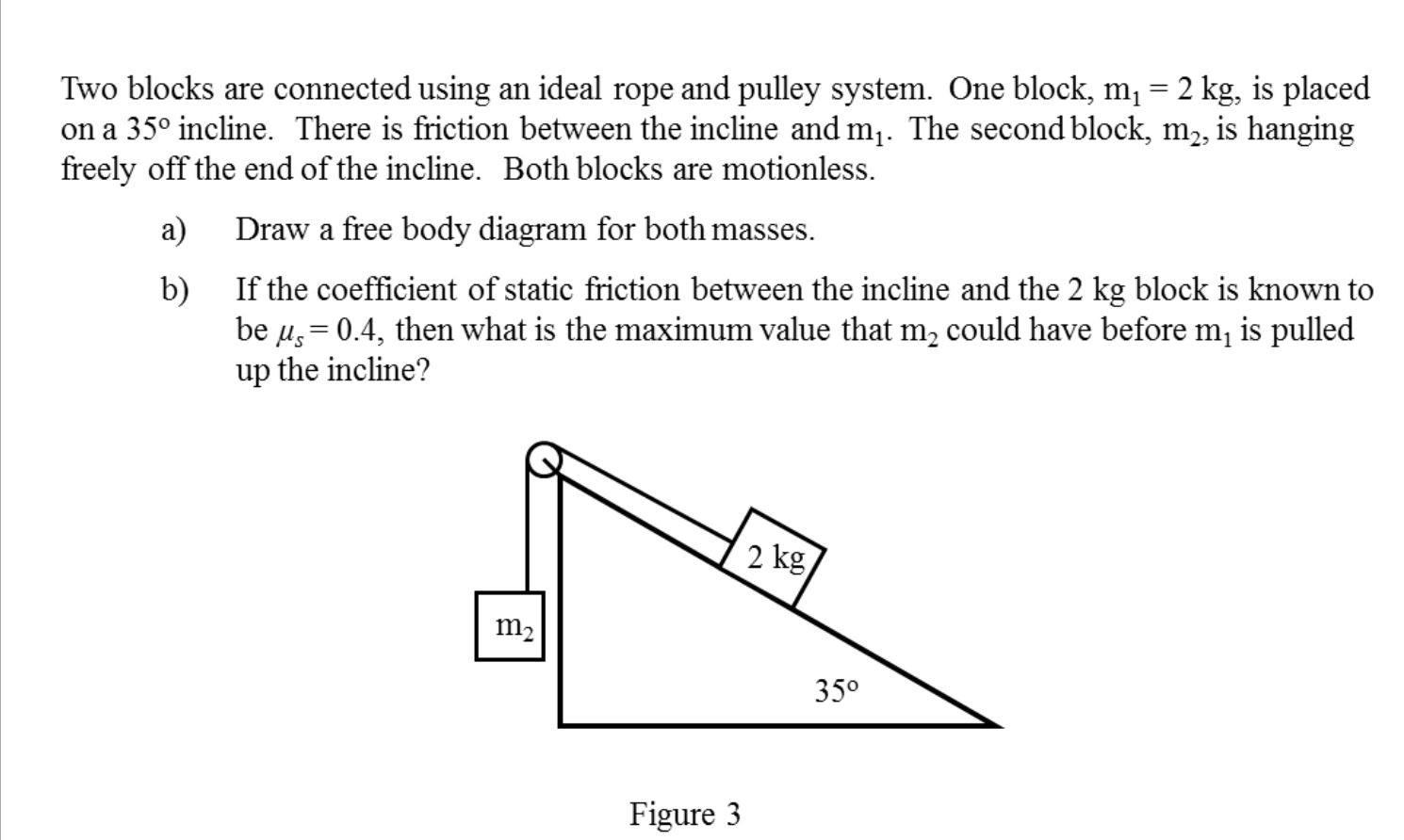 Solved Two blocks are connected using an ideal rope and | Chegg.com