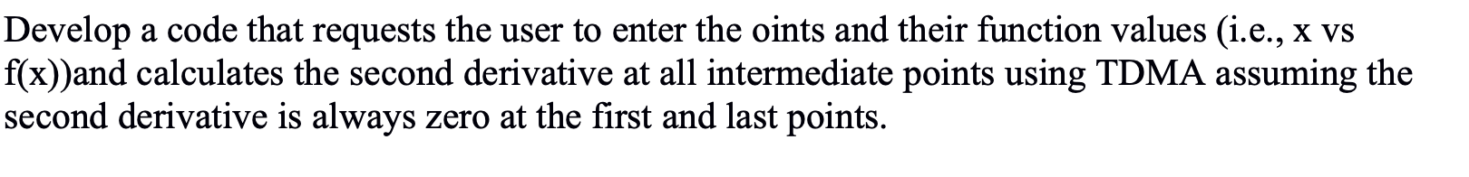 - Thomas Algorithm (TDMA) for Cubic Splines (40 | Chegg.com