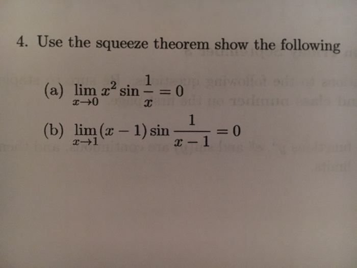 Solved Use the squeeze theorem show the following (a) lim_x | Chegg.com