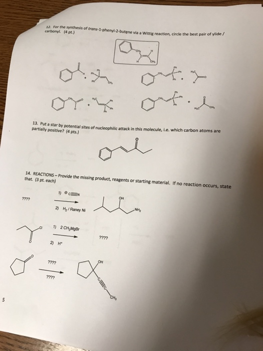 Solved 12. For the synthesis of trans-1-phenyl-2-butene via | Chegg.com